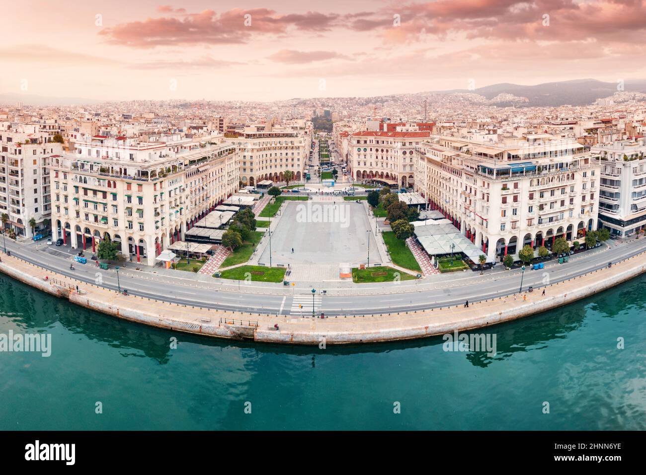 Aerial view of main tourist attraction of Thessaloniki - Aristotle ...