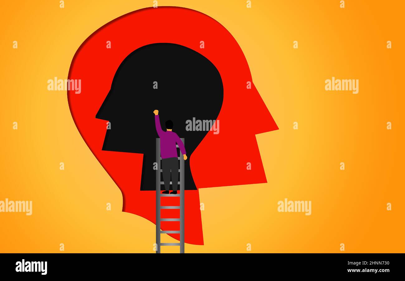 Find the inner yourself with human head, 3D rendering Stock Photo - Alamy