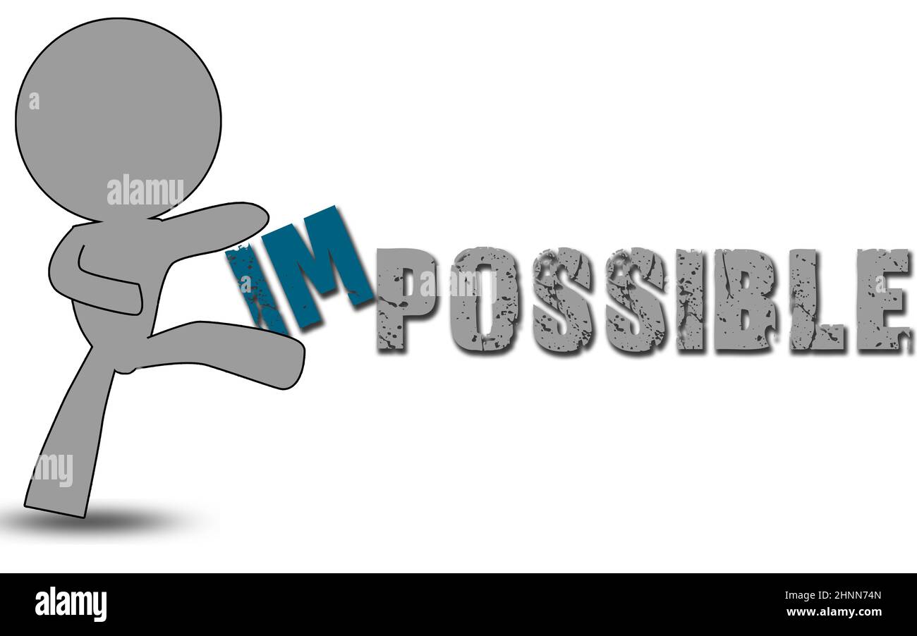 High kick pose to make impossible possible, 3D rendering Stock Photo ...