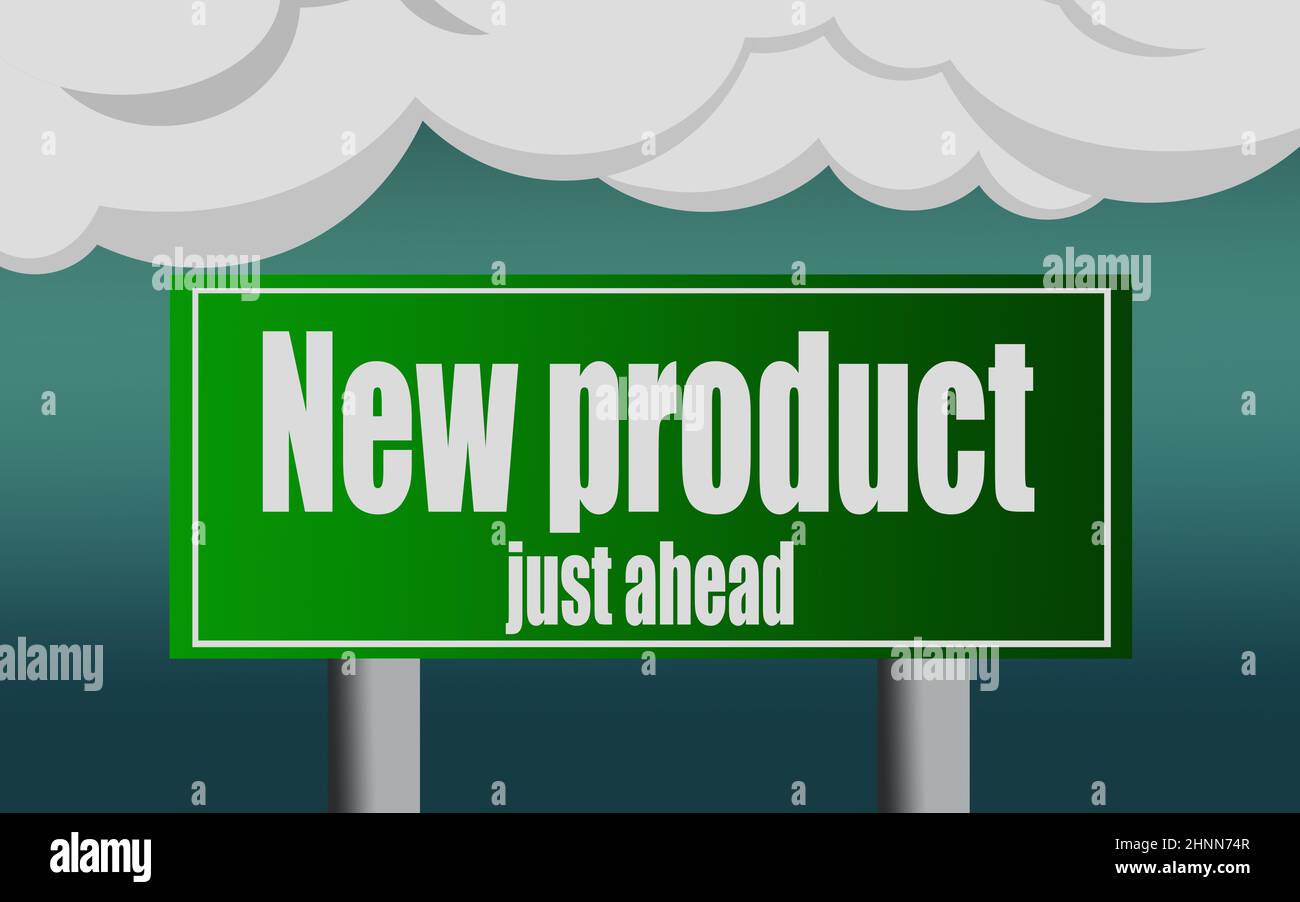 New product word with exit highway street sign, 3D rendering Stock ...