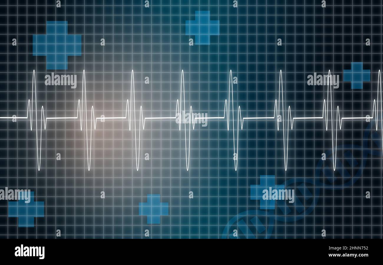 Illustration of heart machine display, 3D rendering Stock Photo - Alamy