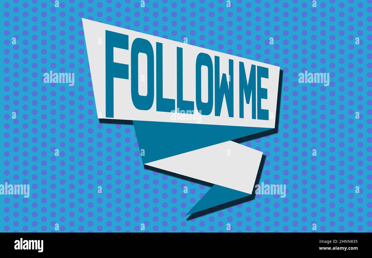 Ribbon banner with Follow me word, 3D rendering Stock Photo - Alamy