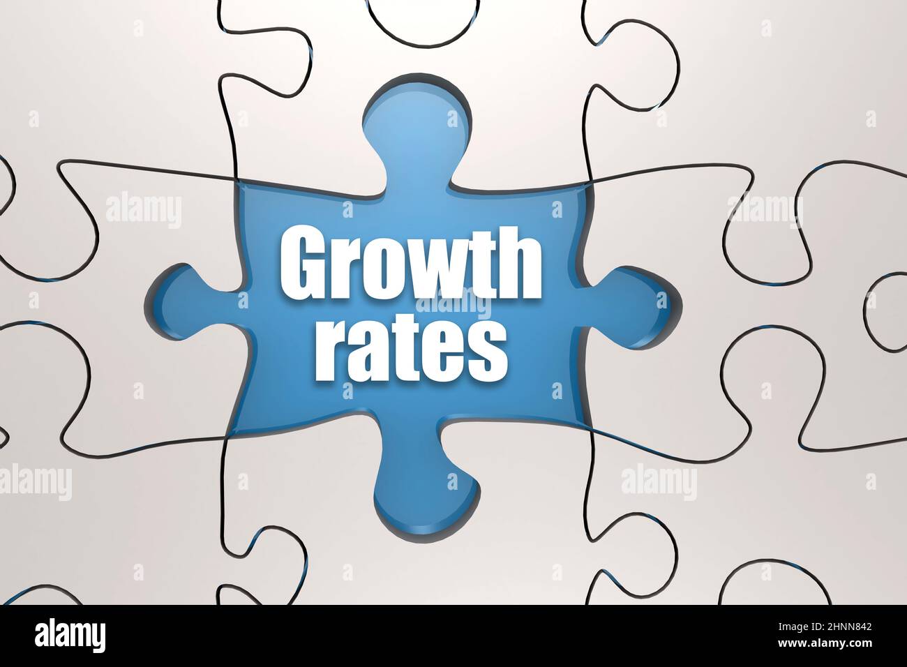 Growth rates word on jigsaw puzzle, 3D rendering Stock Photo - Alamy