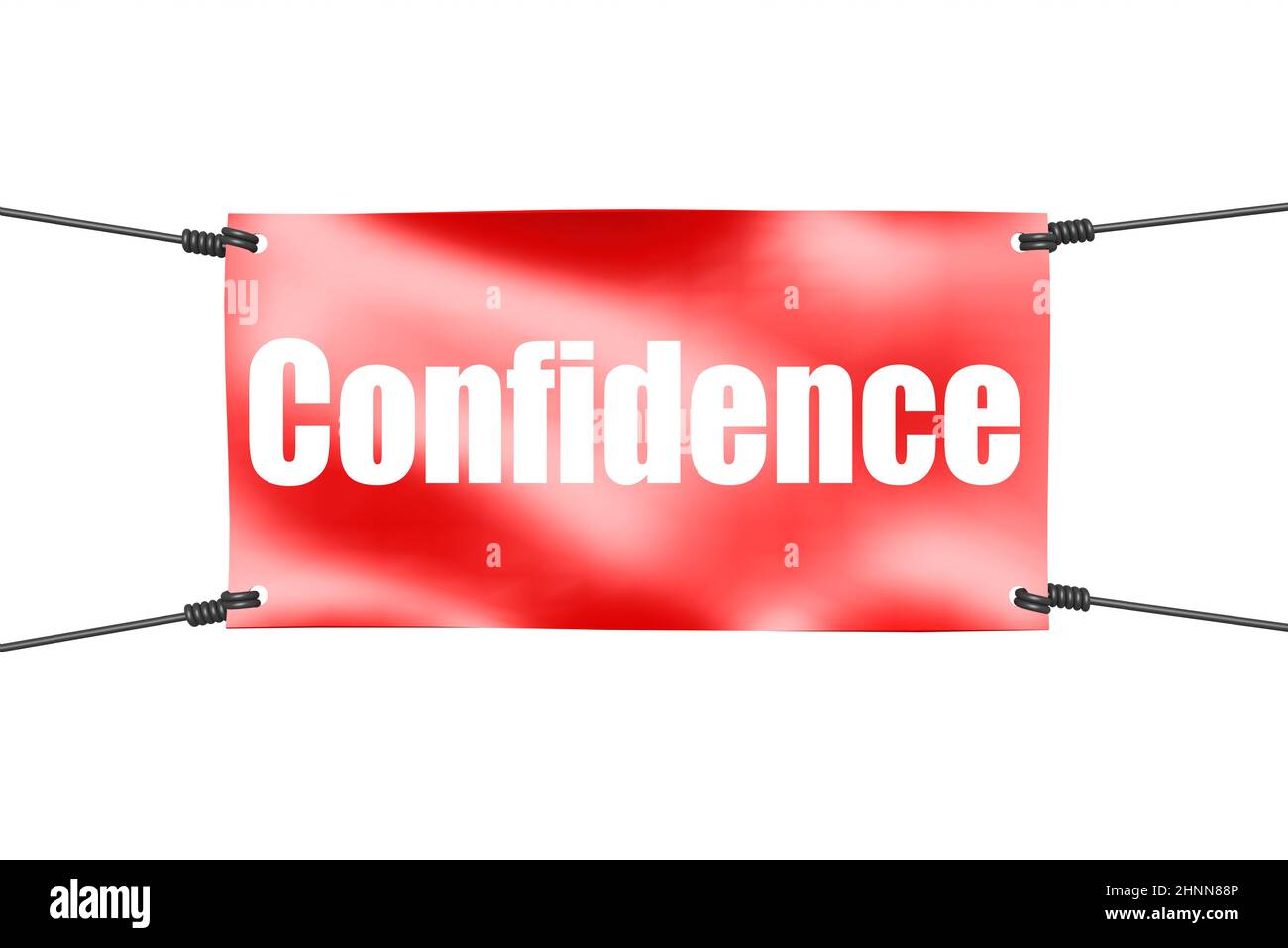 Confidence word with red tie up banner, 3D rendering Stock Photo - Alamy