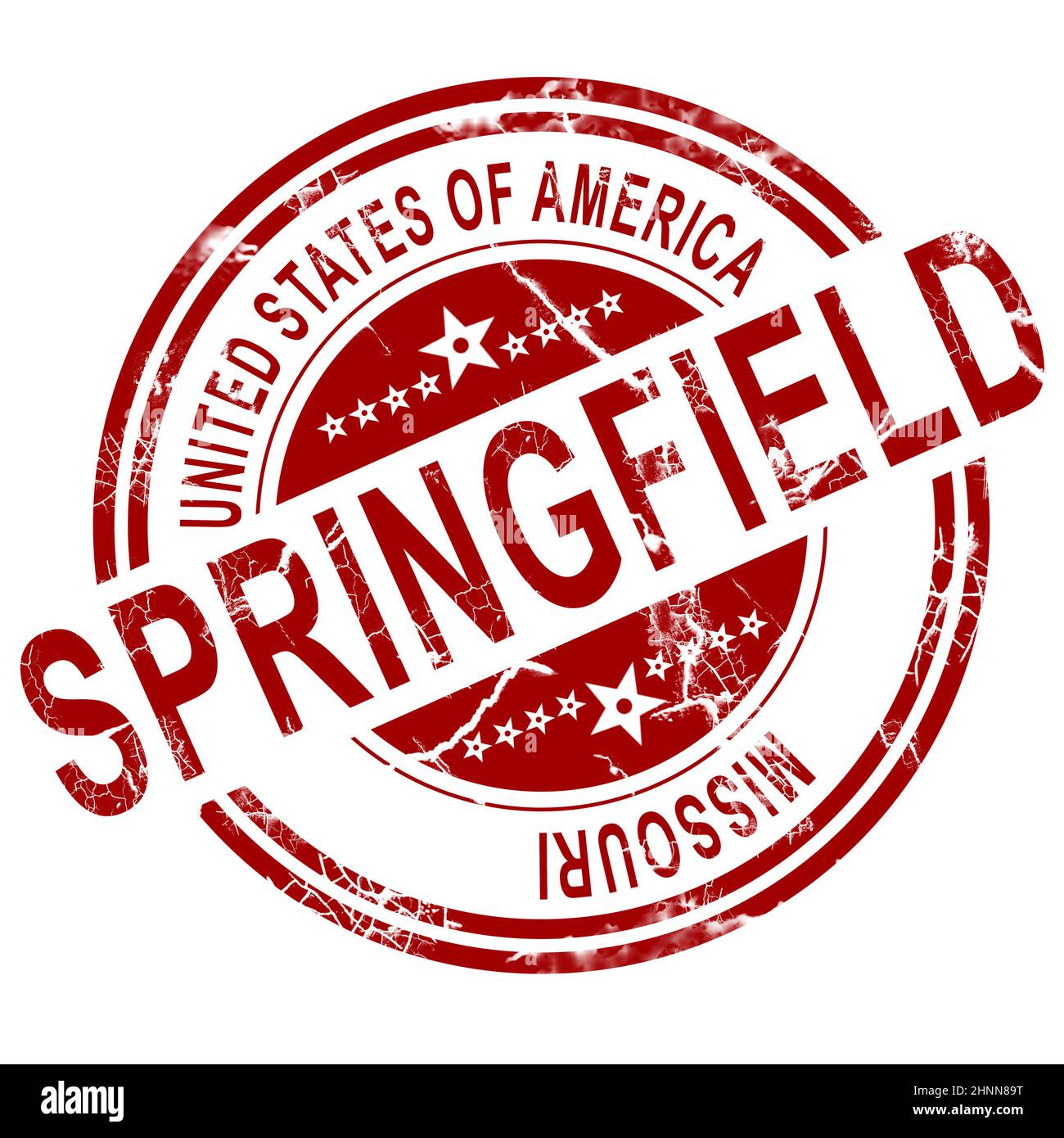 Red Springfield with white background, 3D rendering Stock Photo - Alamy