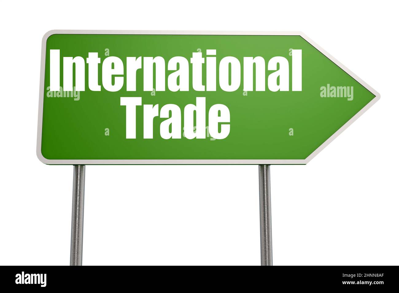 International Trade word on green road sign, 3D rendering Stock Photo ...