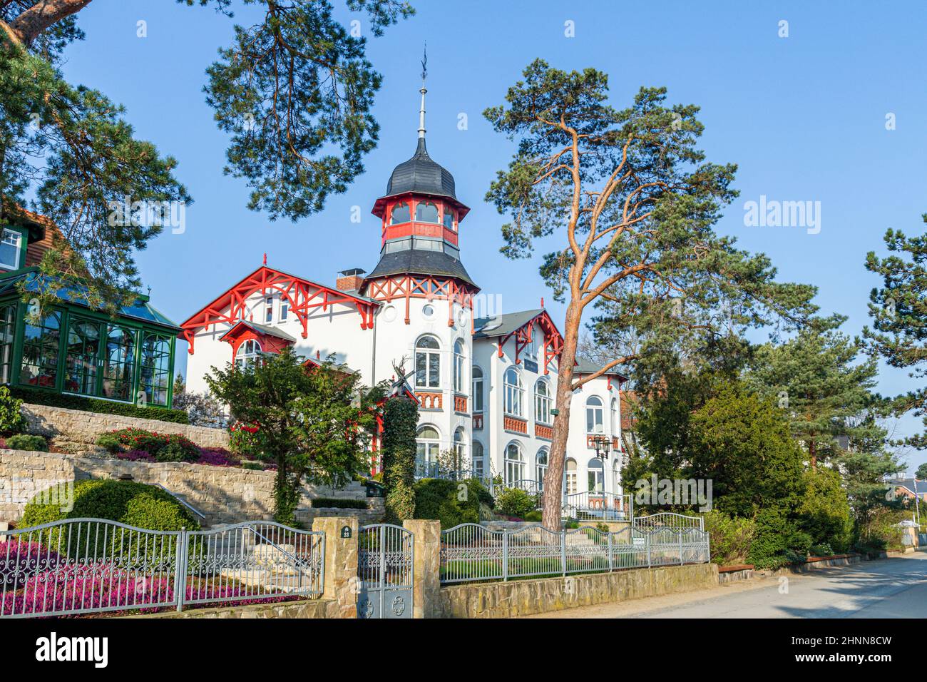 old villa at the promenade of Zinnowitz, Usedom, Germany Stock Photo ...
