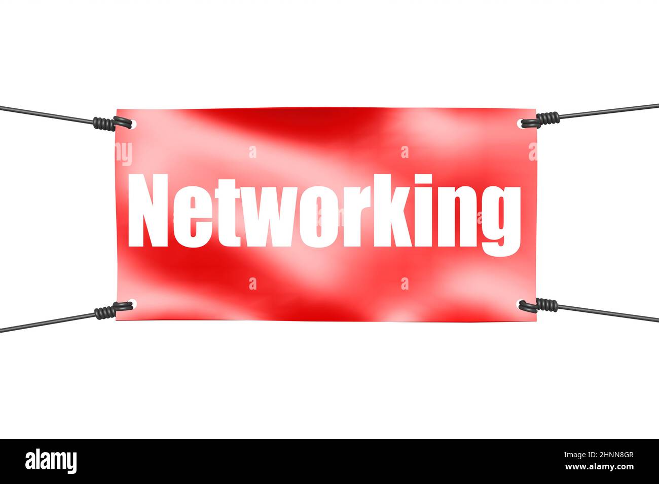 Networking word with red tie up banner, 3D rendering Stock Photo - Alamy