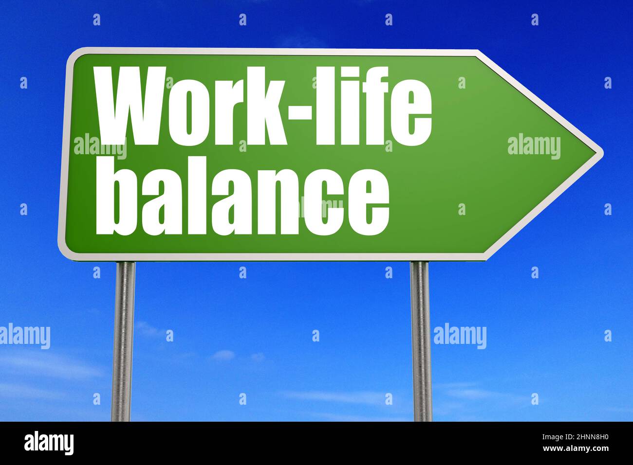 Work-life balance word on green road sign, 3D rendering Stock Photo - Alamy