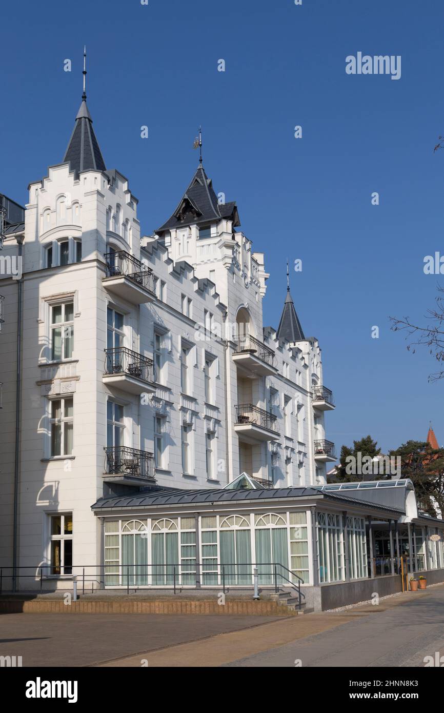 old villa with balcony at the promenade of Zinnowitz, Usedom Stock ...