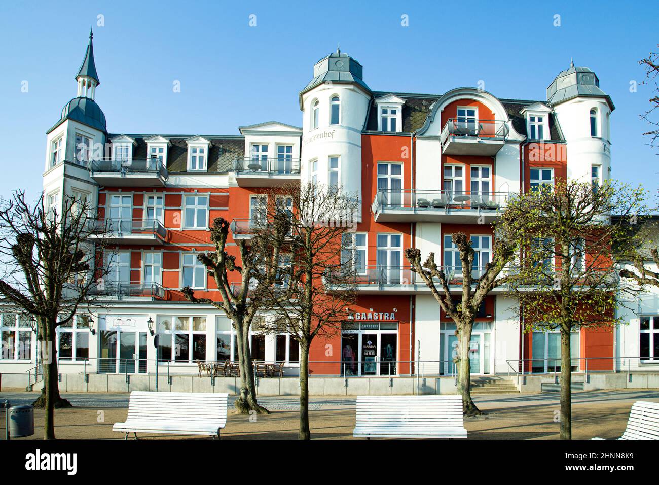 old villa at the promenade of Zinnowitz, Usedom, Germany Stock Photo ...