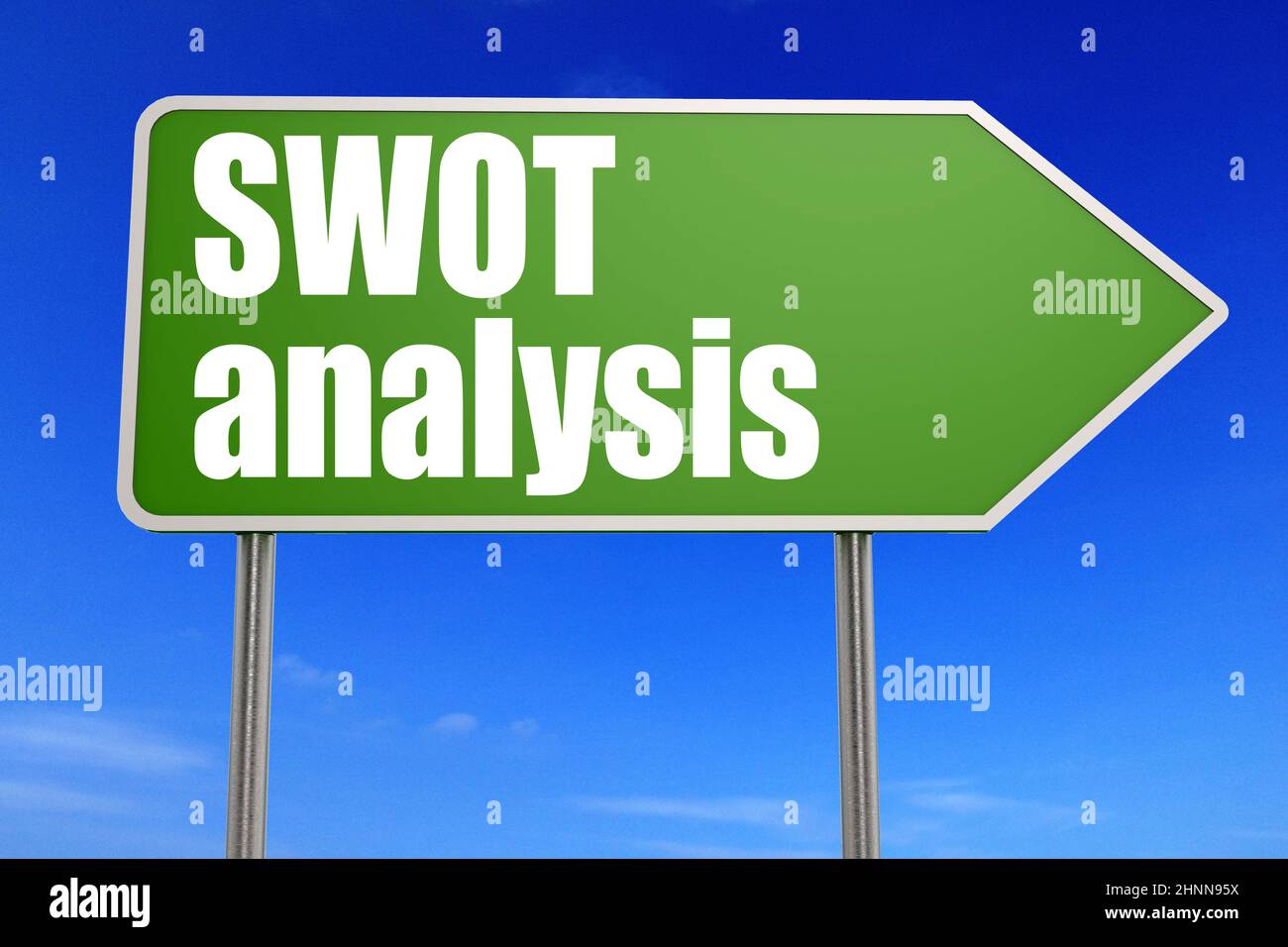 SWOT analysis word on green road sign, 3D rendering Stock Photo - Alamy