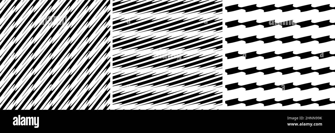 Set of 3 seamless pattern, texture vector - stock vector illustration ...