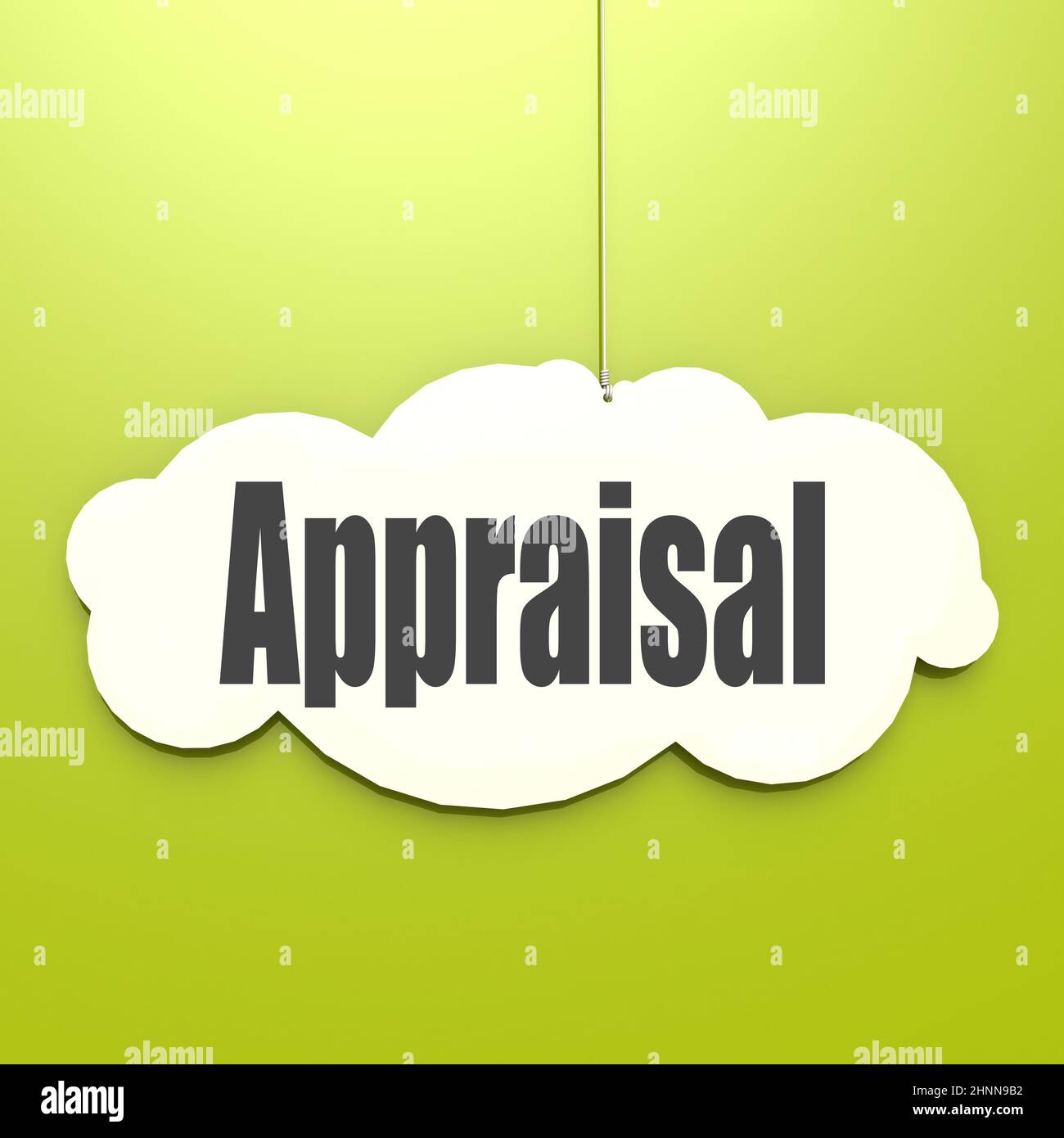 Appraisal word on white cloud with green background, 3D rendering Stock ...