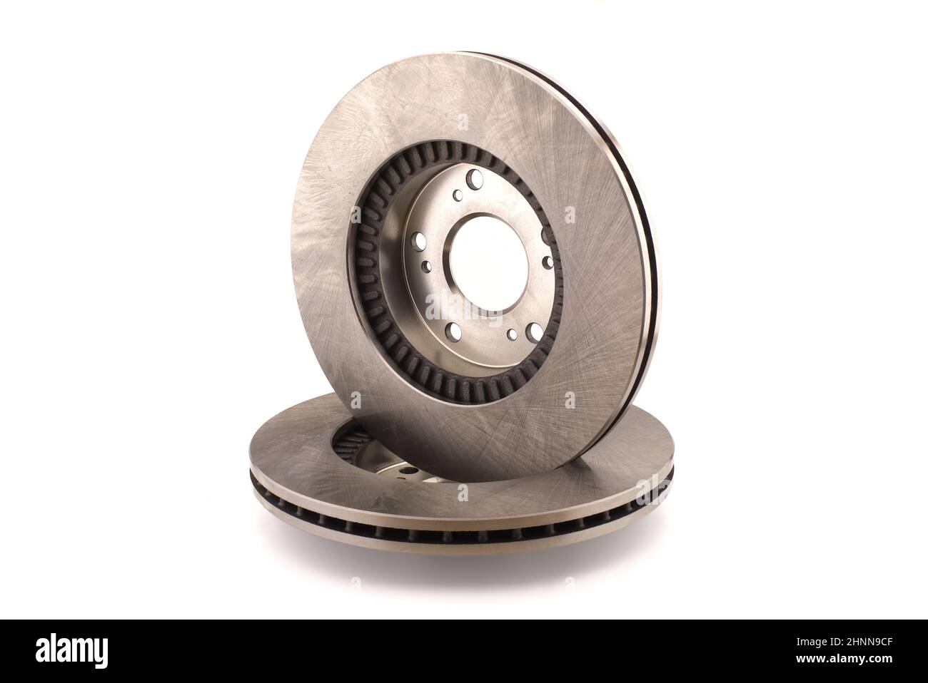 A pair of car brake disc isolated on white background. Auto spare parts ...