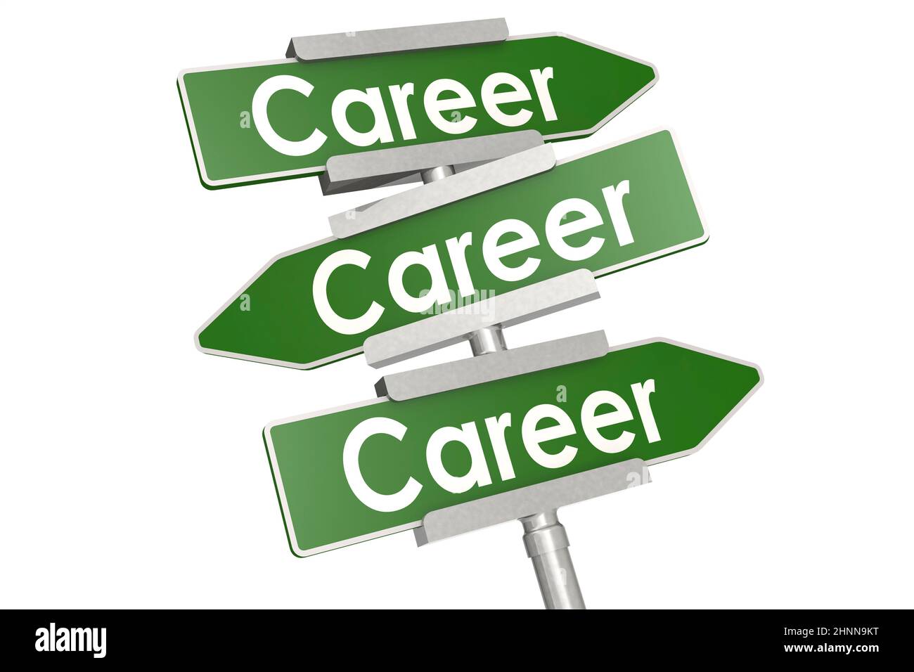 Career word on green road sign, 3D rendering Stock Photo - Alamy