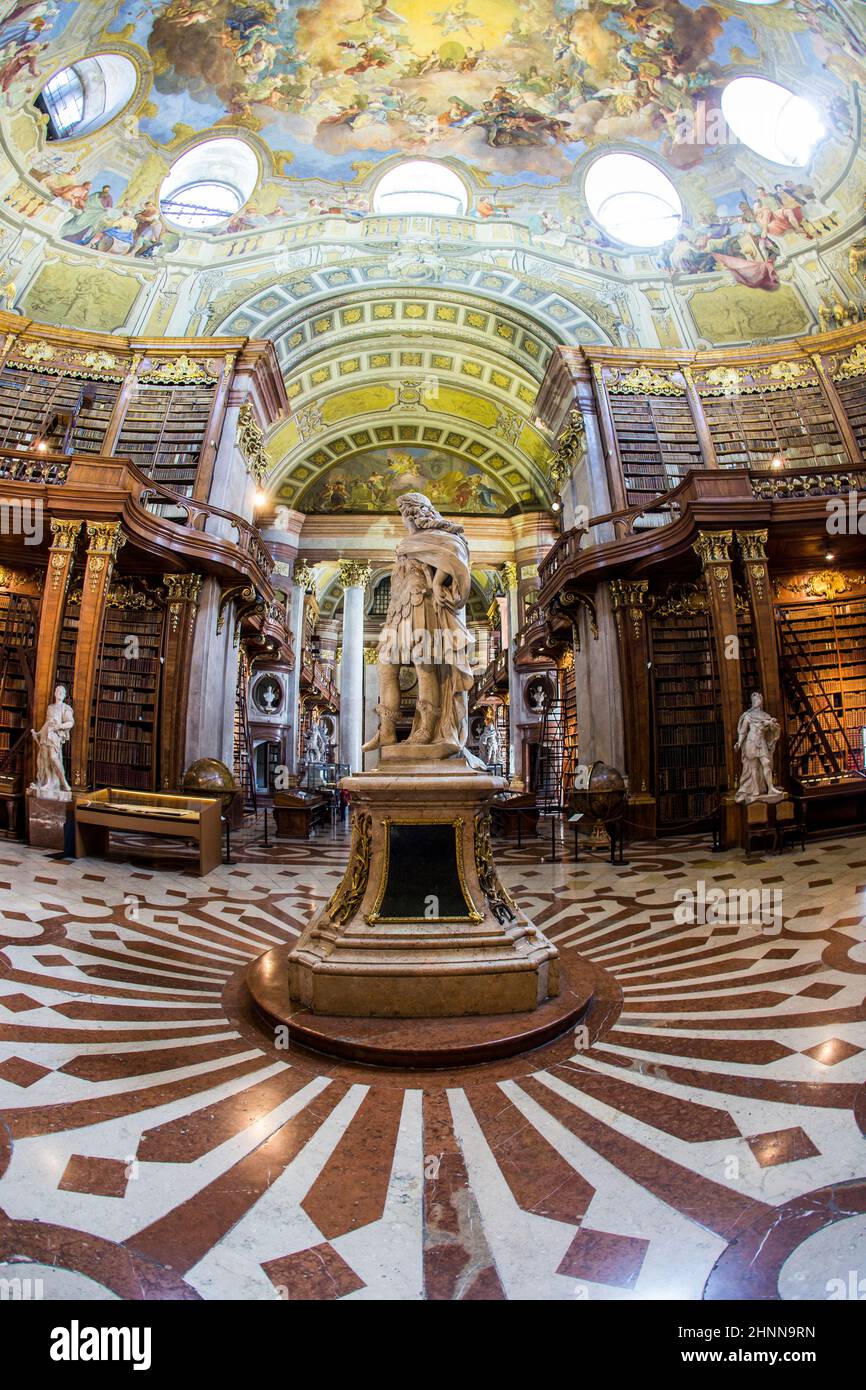 books in the beautiful Austrian National Library in Vienna Stock Photo ...