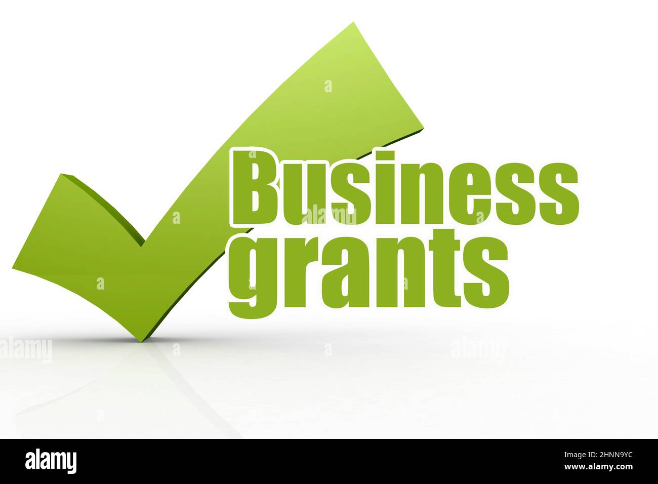 Business grants word with green checkmark, 3D rendering Stock Photo - Alamy