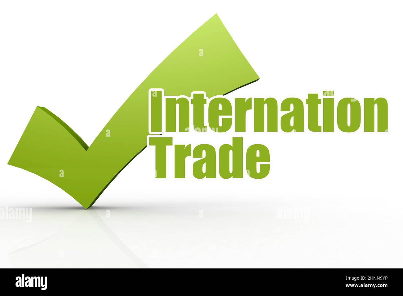 International Trade word with green checkmark, 3D rendering Stock Photo ...