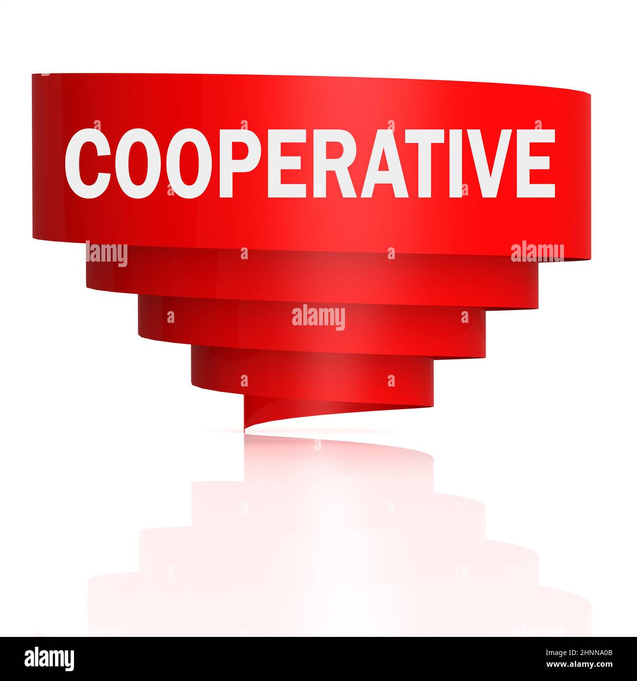 Cooperative word with curve banner, 3D rendering Stock Photo - Alamy