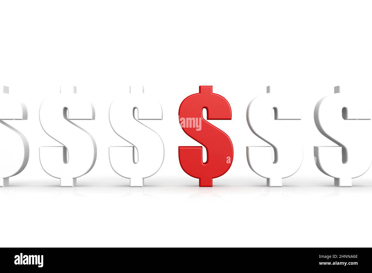Red dollar sign among others, 3D rendering Stock Photo - Alamy