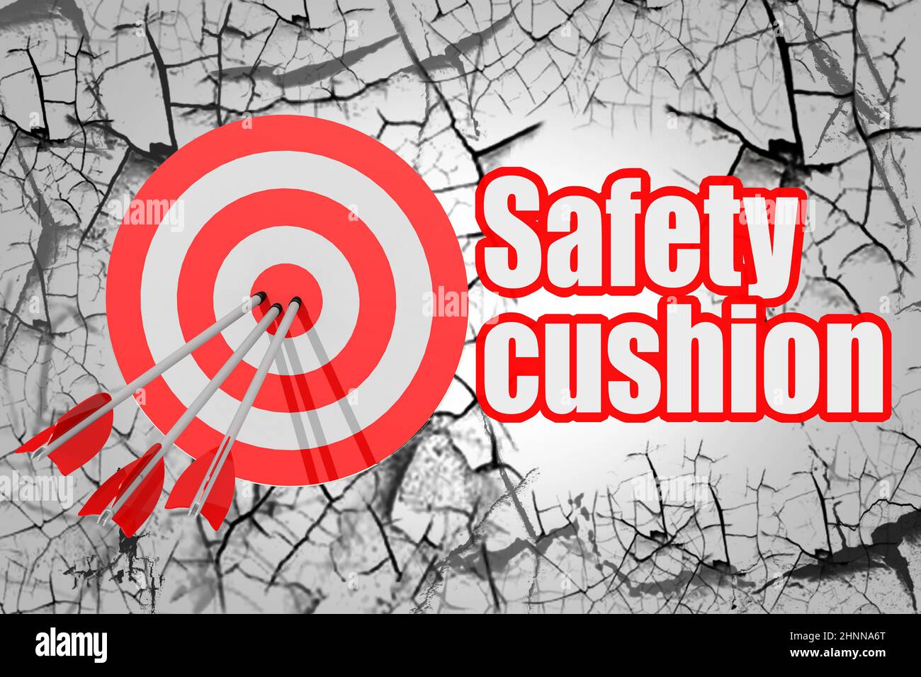 Safety cushion word with red arrow and board, 3D rendering Stock Photo ...