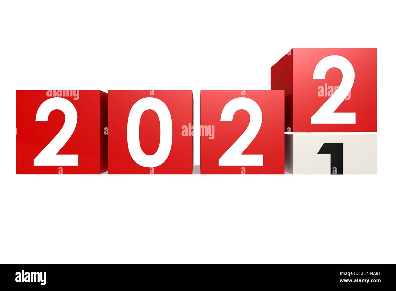 Year 2022 is coming on white background, 3D rendering Stock Photo - Alamy