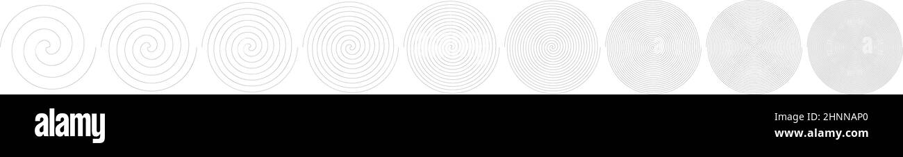 Spiral, swirl, twirl and whirl design elements. Vector - stock vector ...