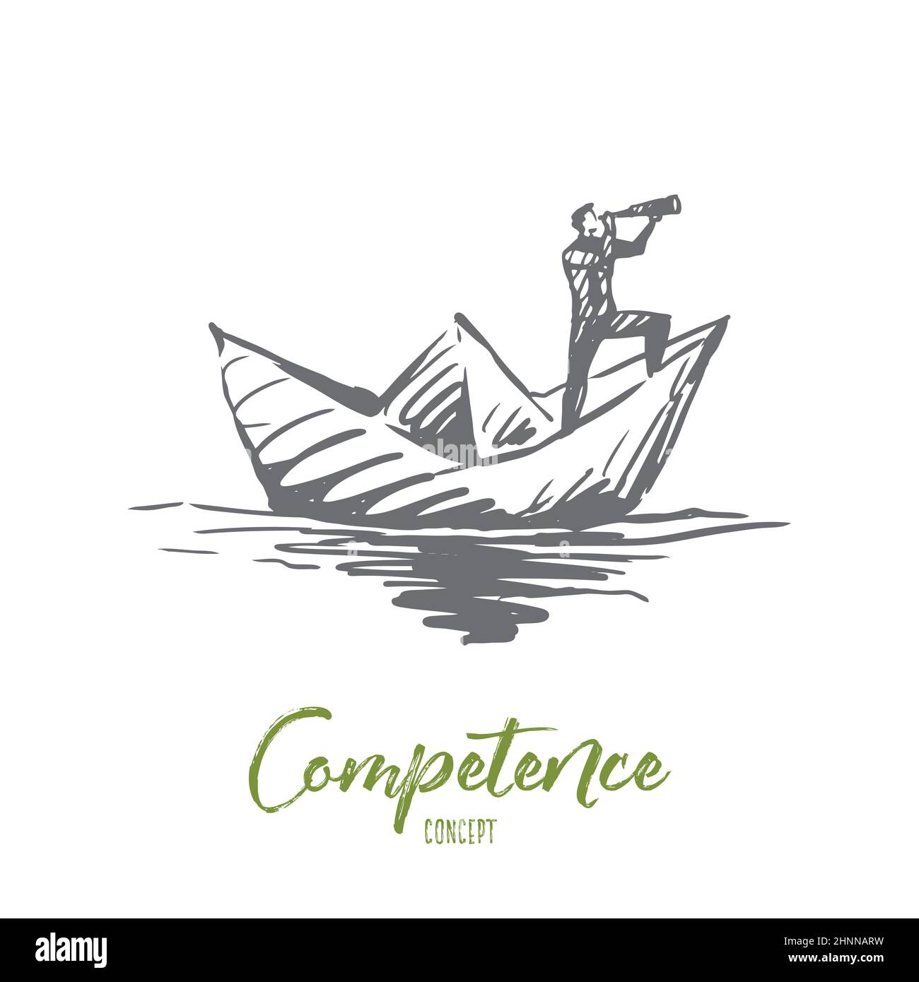 Competence, job, skill, management, efficiency concept. Hand drawn man ...