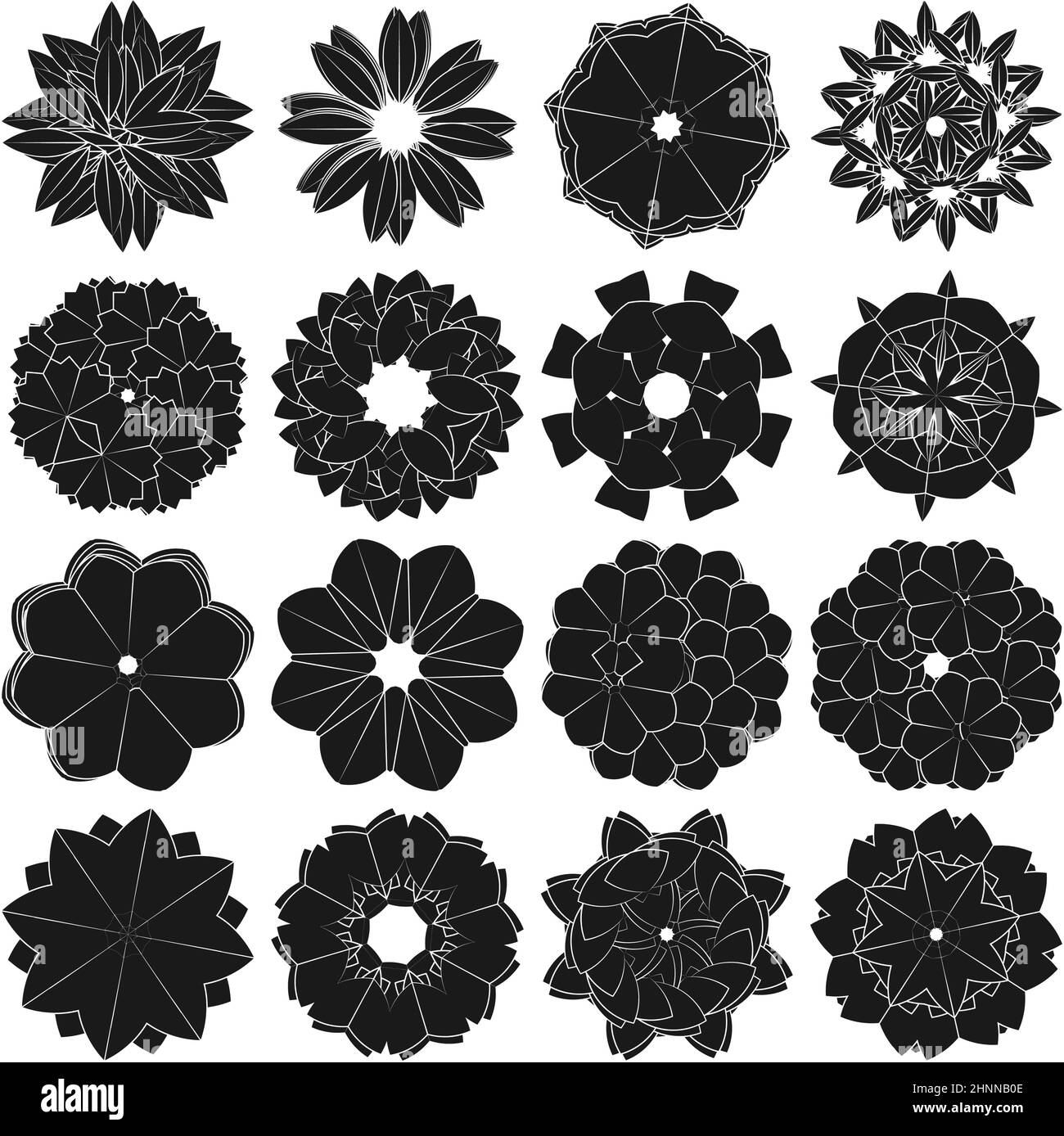 Sacred geometry lotus, floral, flower motif, icon. Geometric circular ...