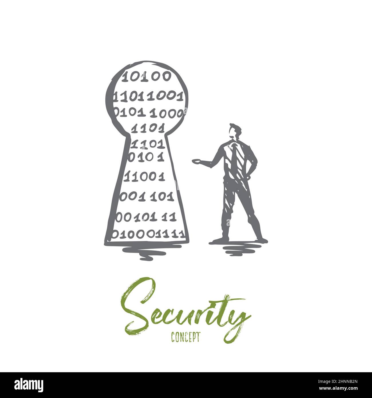 Security, protection, secure, network, safety concept. Hand drawn ...