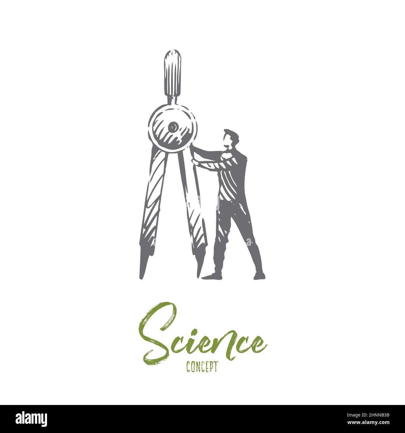 Science, education, graphic, technology, math concept. Hand drawn ...