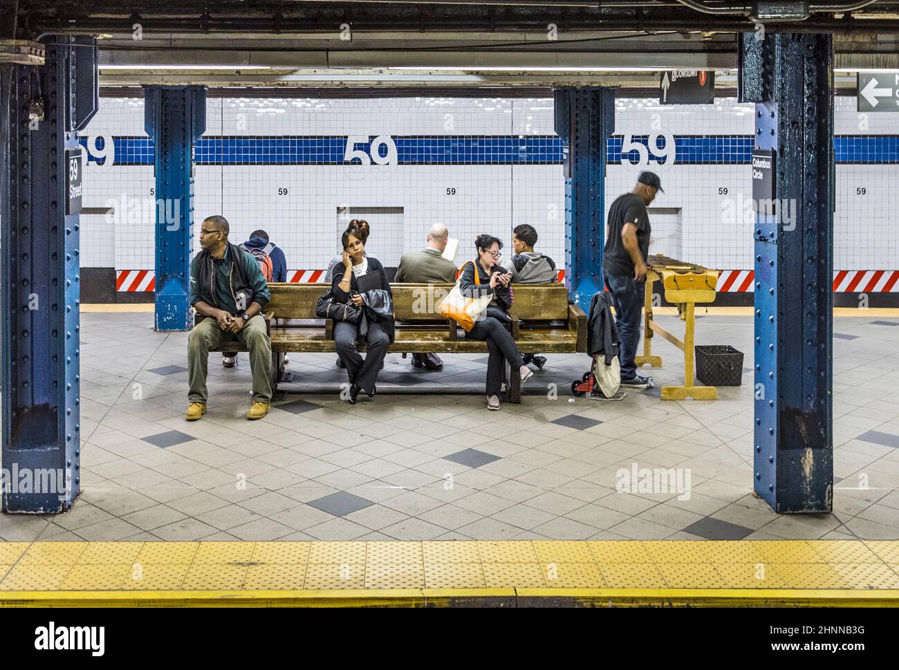 Underground station bench hi-res stock photography and images - Alamy
