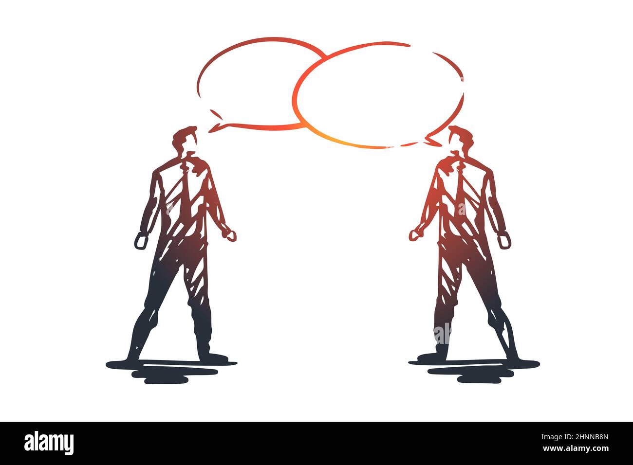 Communication, business, speech, chat, conversation concept. Hand drawn ...