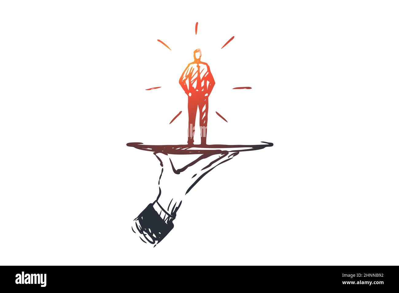 Customer, business, service, help, client concept. Hand drawn customer ...