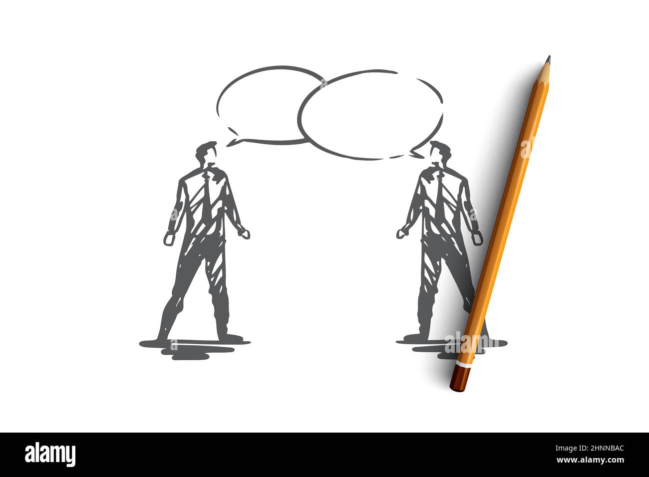Communication, business, speech, chat, conversation concept. Hand drawn ...