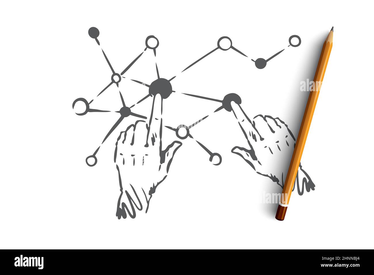 Technology, science, communication, digital, interface concept. Hand ...