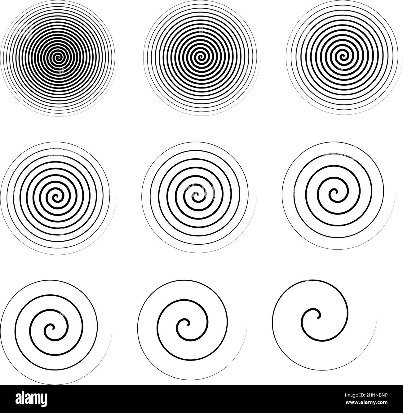 Spiral, swirl, twirl and whirl design elements. Vector - stock vector ...