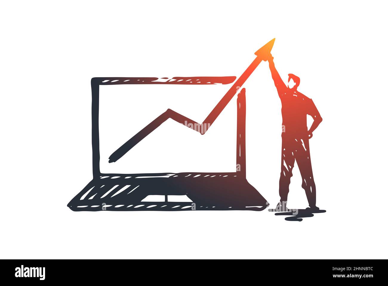 Traffic, internet, web, business, marketing concept. Hand drawn traffic ...