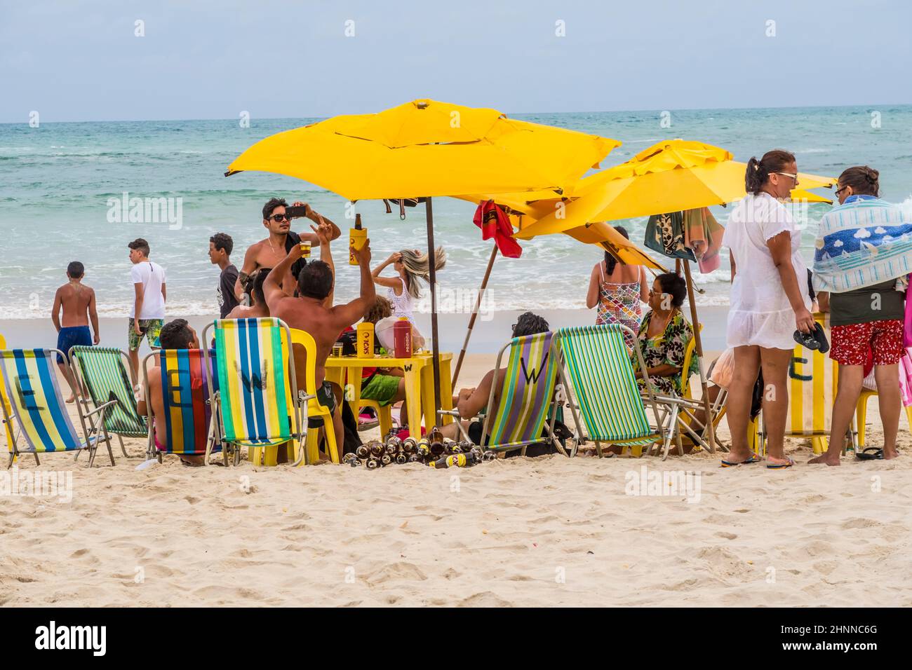 local people enjoy the vacation at Frances beach, Brazil Stock Photo ...