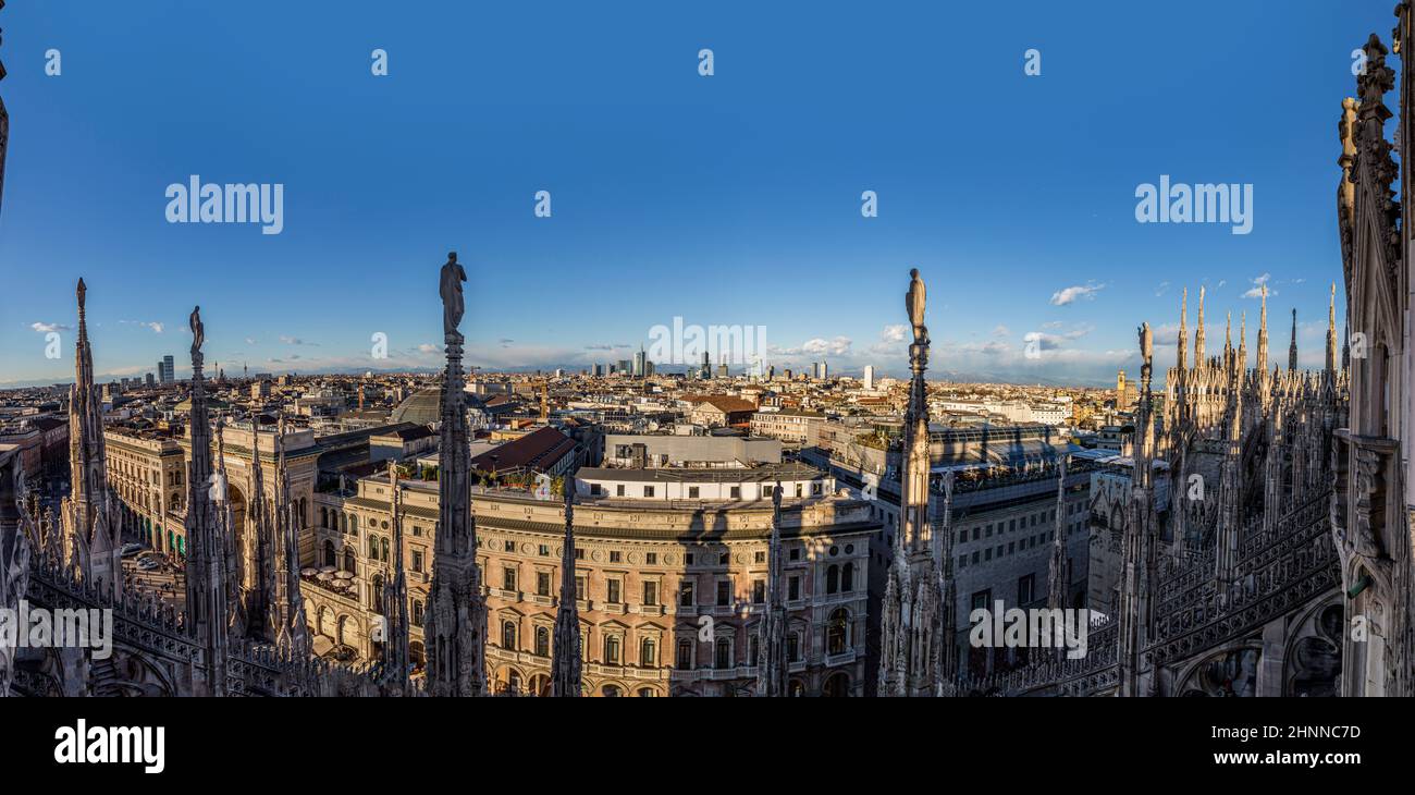 view from famous Milan Cathedral - Duomo (Dome of Milan) to the main ...