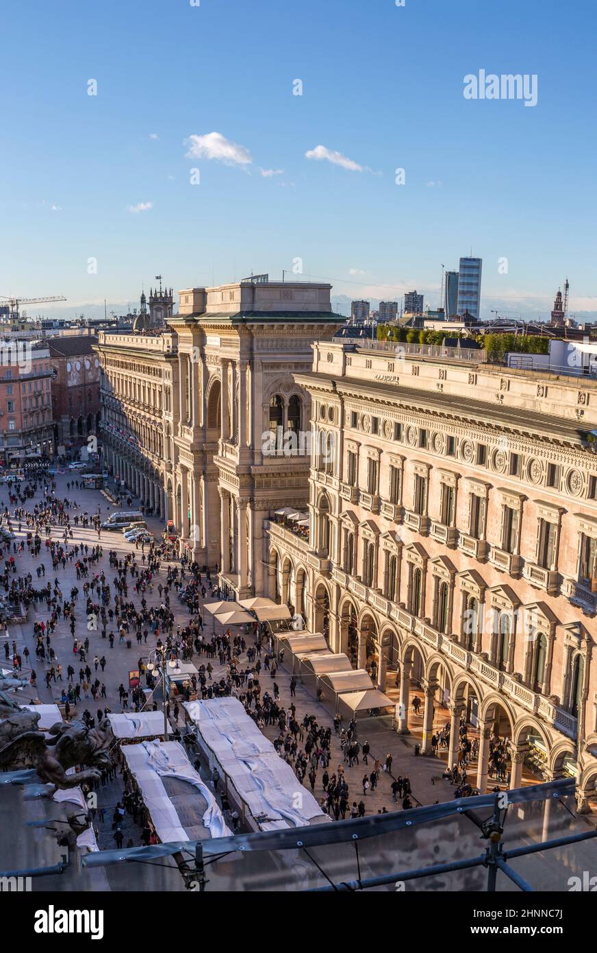 view from famous Milan Cathedral - Duomo (Dome of Milan) to the main ...
