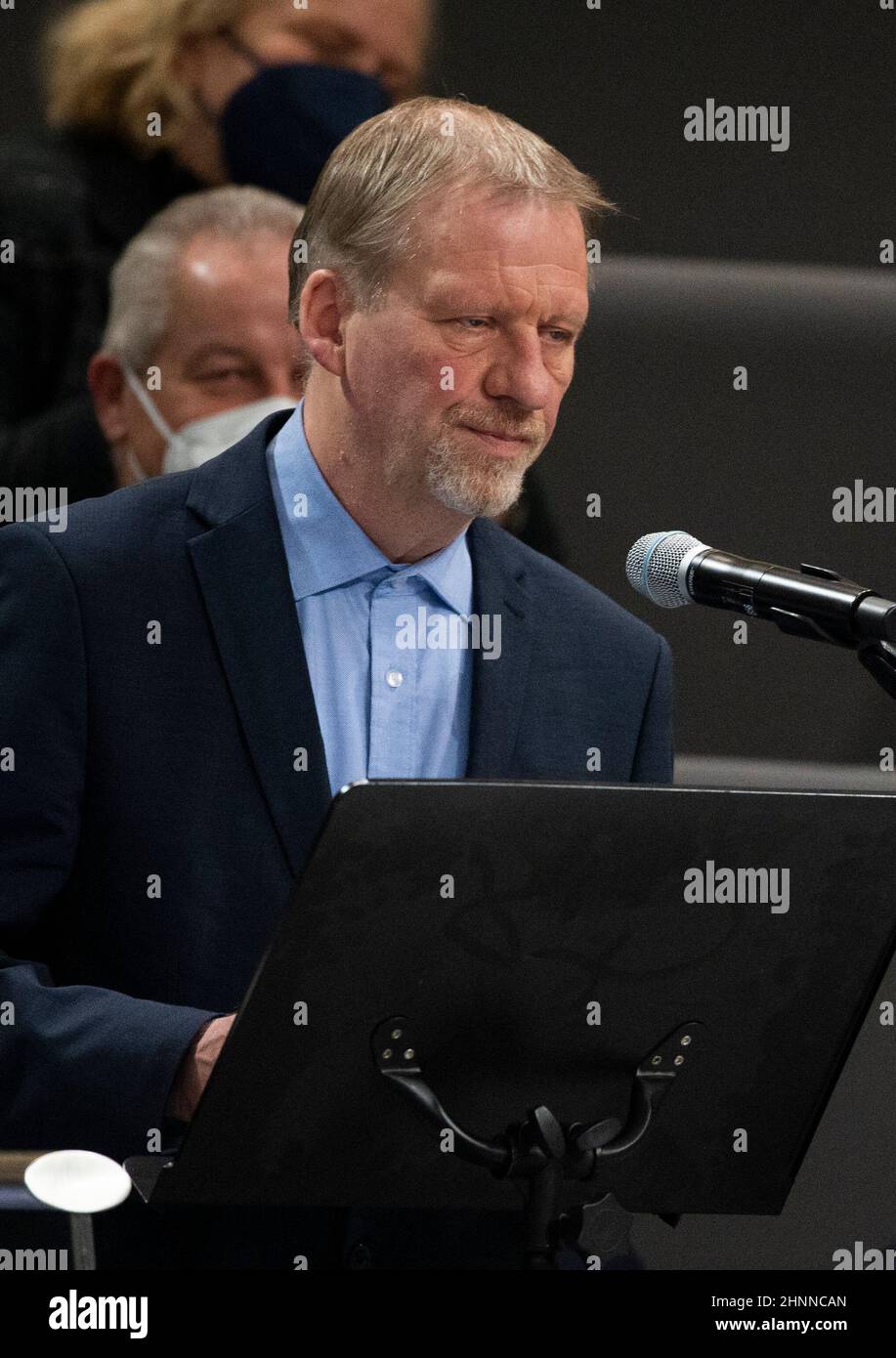 Berlin, Germany. 17th Feb, 2022. Thomas Dietz (AfD), member of the German Bundestag, addresses ...