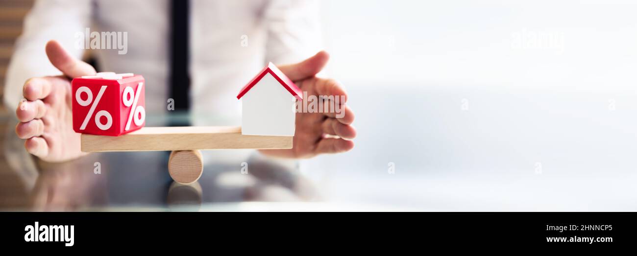 House Interest Rates Balance And Loan Percentage Concept Stock Photo ...
