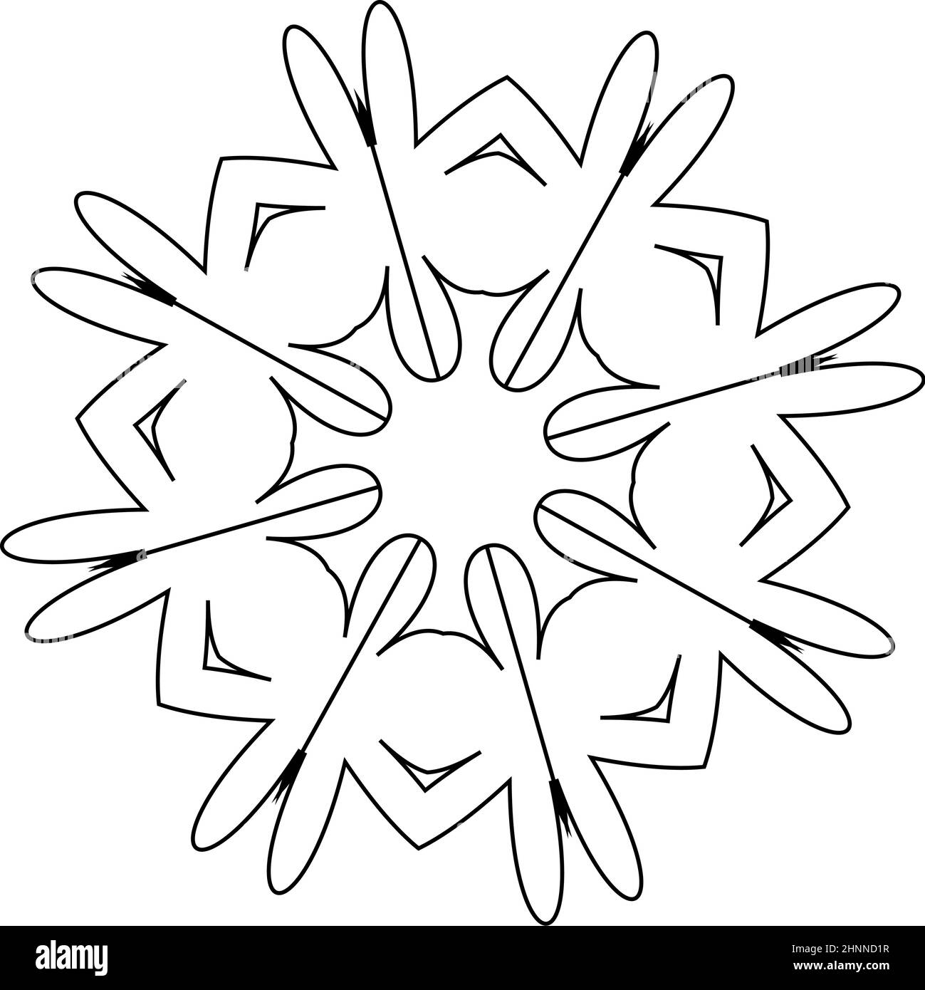 Abstract circular, radial geometric vector element, icon, illustration ...