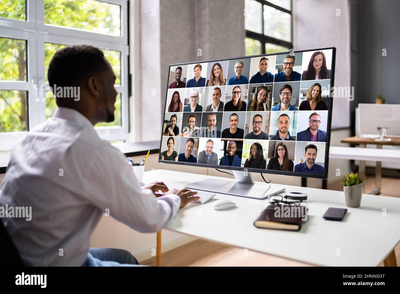 African Business Video Conference Business Webinar Meeting Stock Photo ...