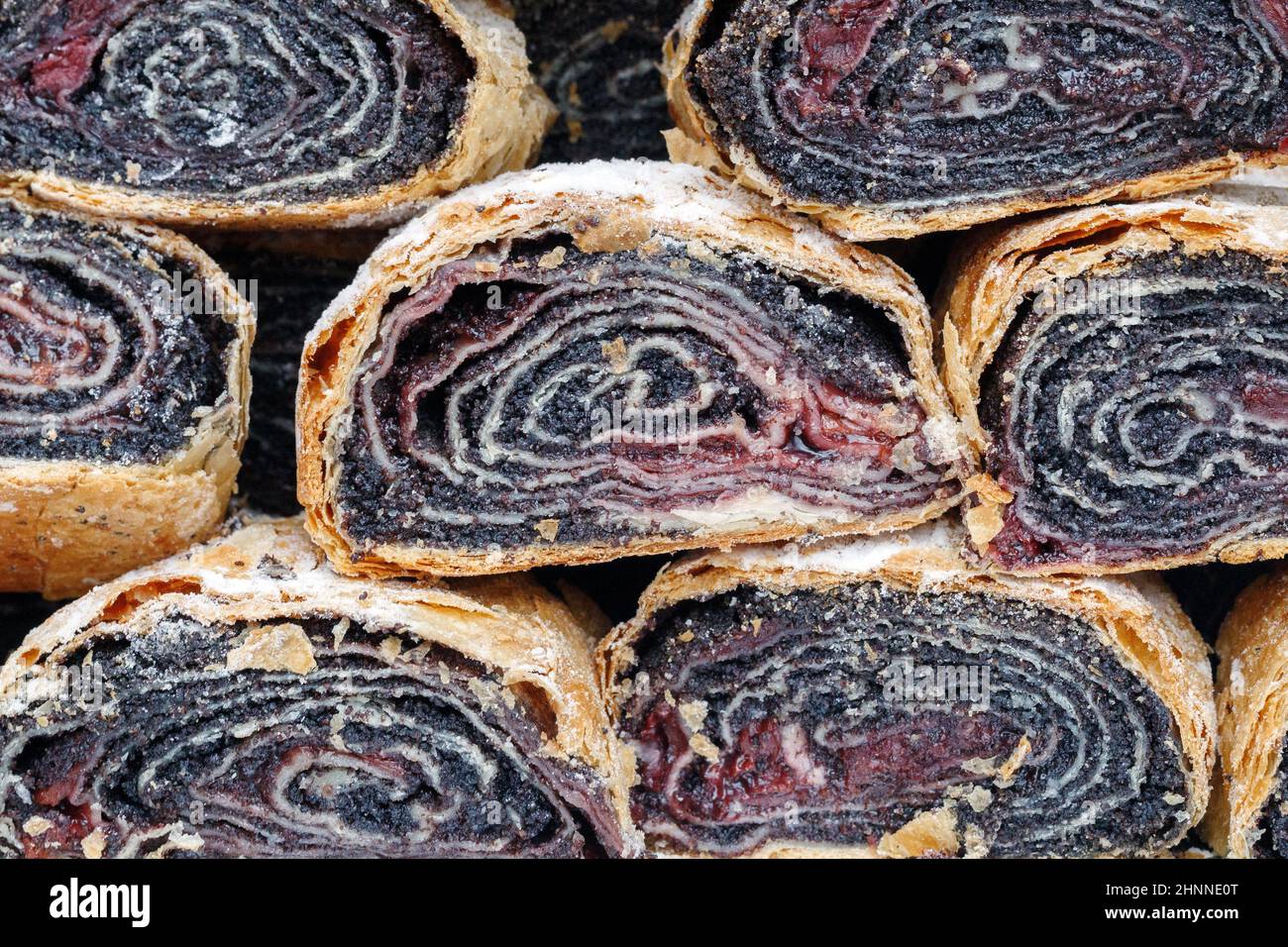 Pastry - The poppy seed roll, cake made in Slovakia, Europe Stock Photo ...