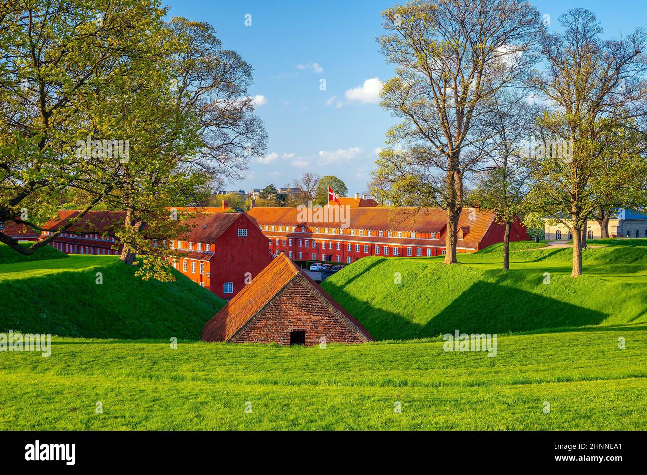 Travel attraction, view of the Kastellet citadel in Copenhagen, Denmark ...