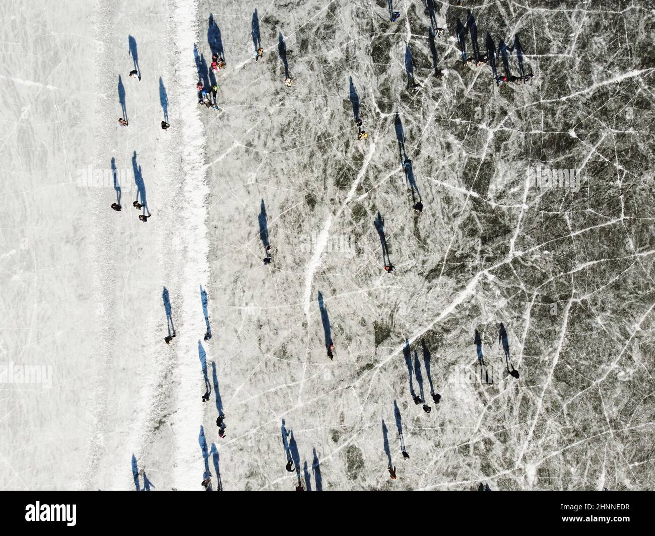 Frozen dutch canals, Amsterdam, the Netherlands Stock Photo - Alamy