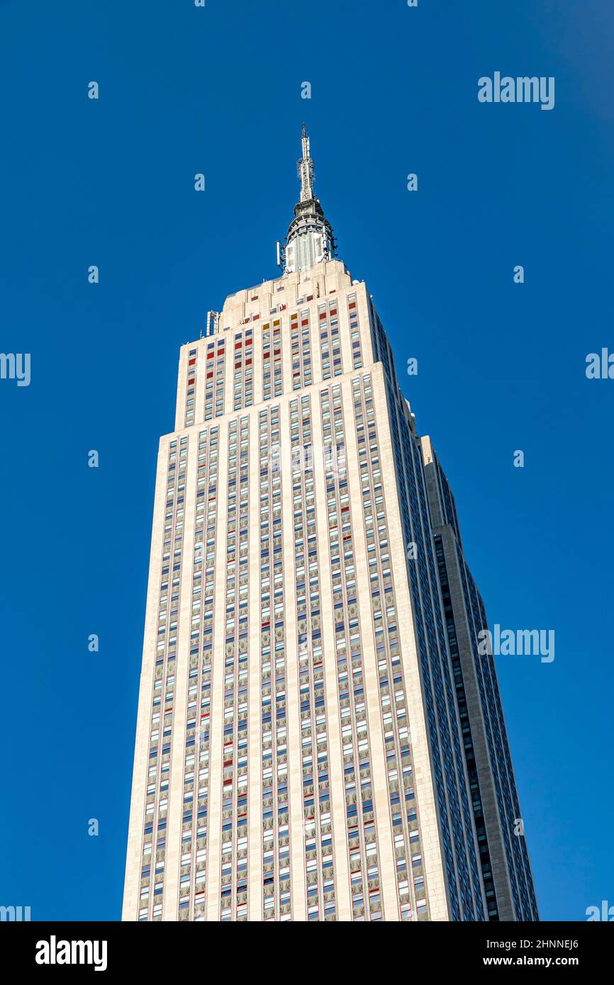 Empire State Building view from street level in Manhattan, New York ...